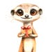 10 Meerkat With Gift Clipart, Birthday Card, Printable Watercolor ...