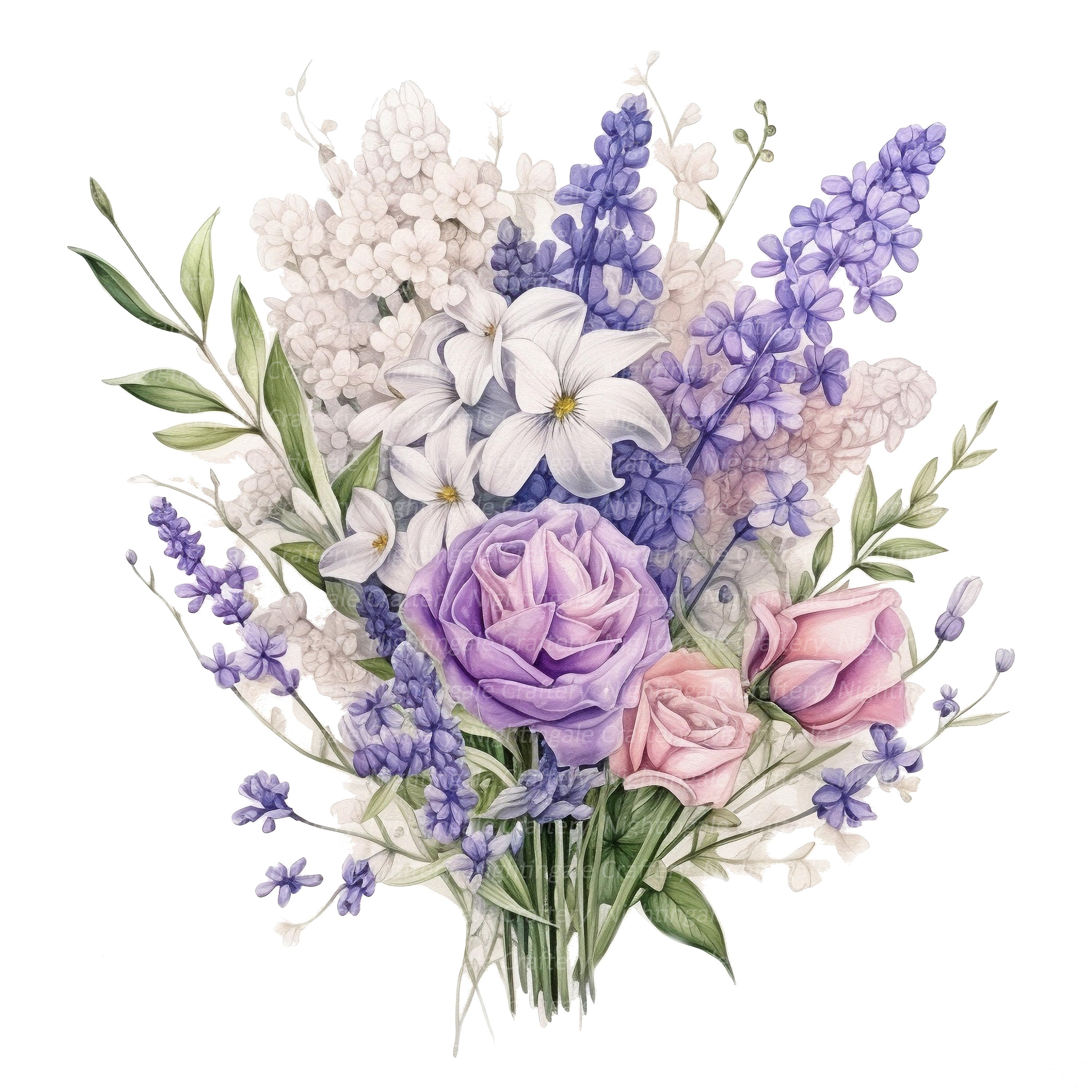 10 imágenes prediseñadas de ramo de lavanda lila lavanda - Etsy México