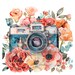 10 Vintage Floral Camera Clipart Set 2, Photo, Printable Watercolor ...