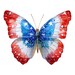 10 Patriotic Butterfly, USA Flag Clipart, Printable Watercolor Clipart ...