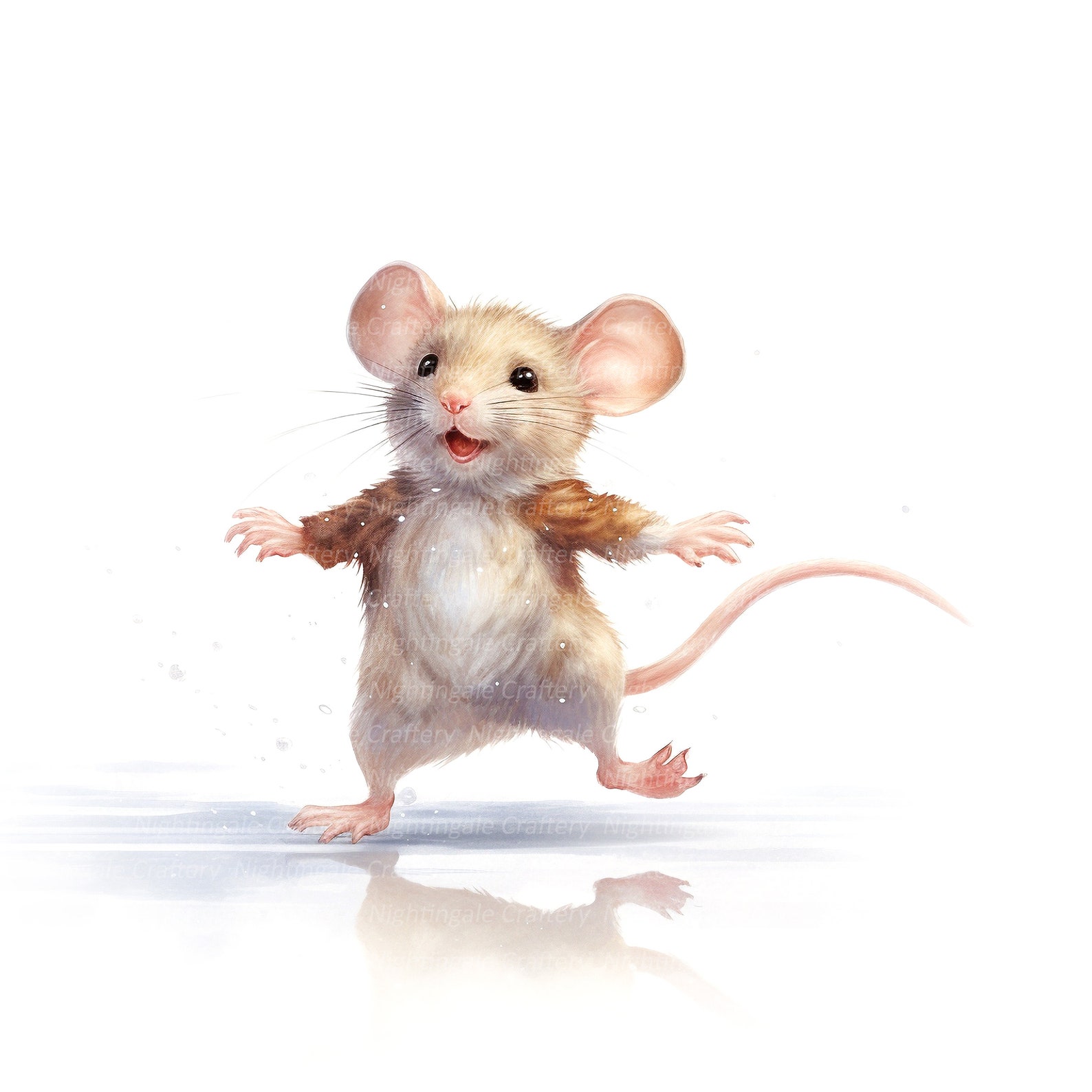 10 Mouse Skating Clipart Printable Watercolor Clipart 10 - Etsy Canada