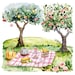 11 Spring Picnic Clipart, Picnic in Park, Printable Watercolor Clipart ...