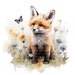 10 Fox and Butterfly Clipart, Fox Baby Meadow, Printable Watercolor ...