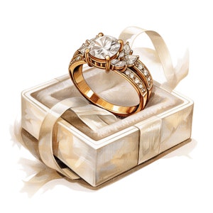 9 Engagement Ring Box Clipart, Wedding Rings Clipart, Printable ...