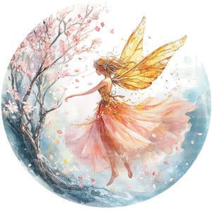 10 Floral Fairy Clipart, Spring Fairy Clipart, Printable Watercolor ...