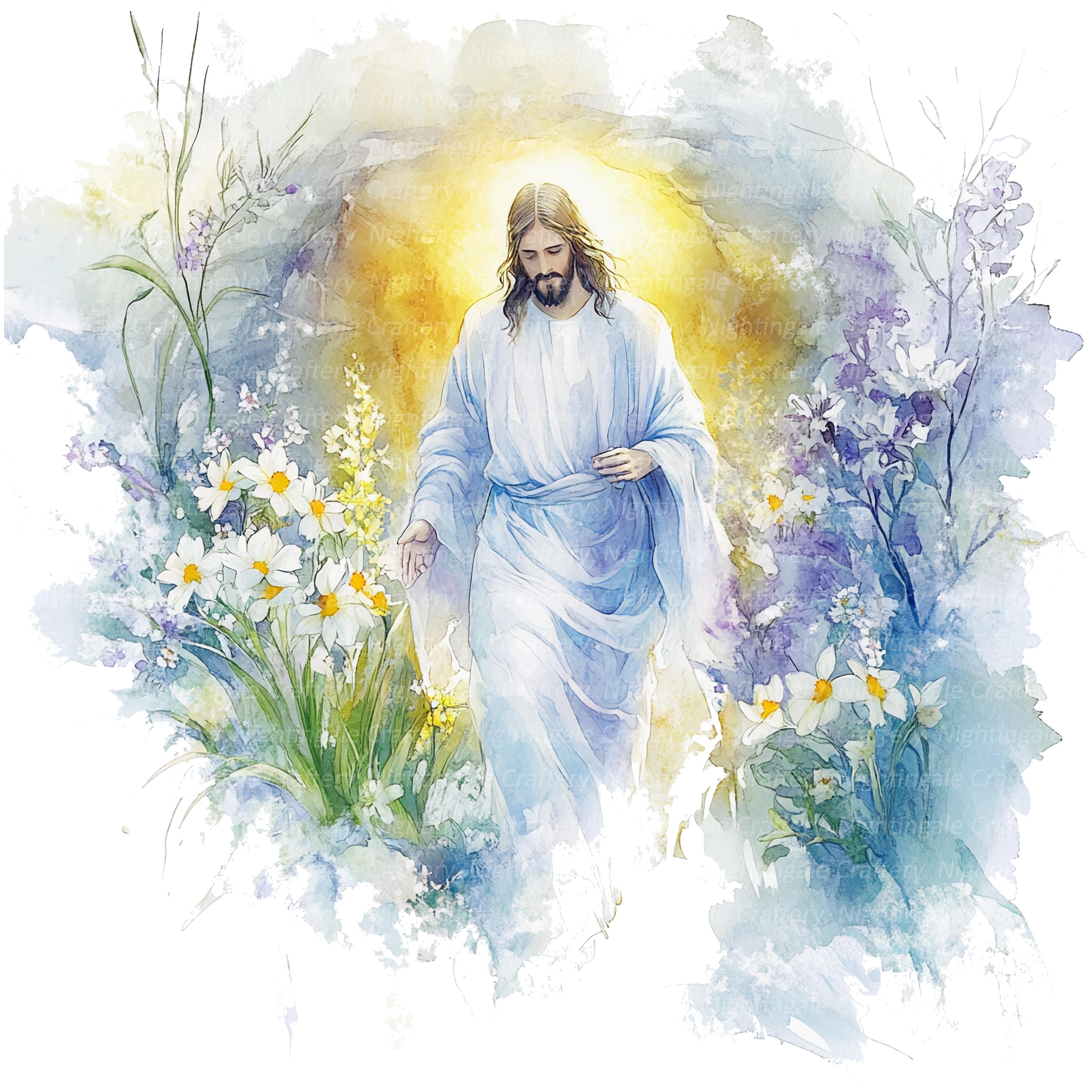 Jesus Christ Clipart, Easter Resurrection, Printable Watercolor Clipart ...
