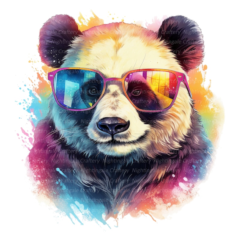 10 Cool Panda Disco Panda Clipart Panda Bear Printable - Etsy