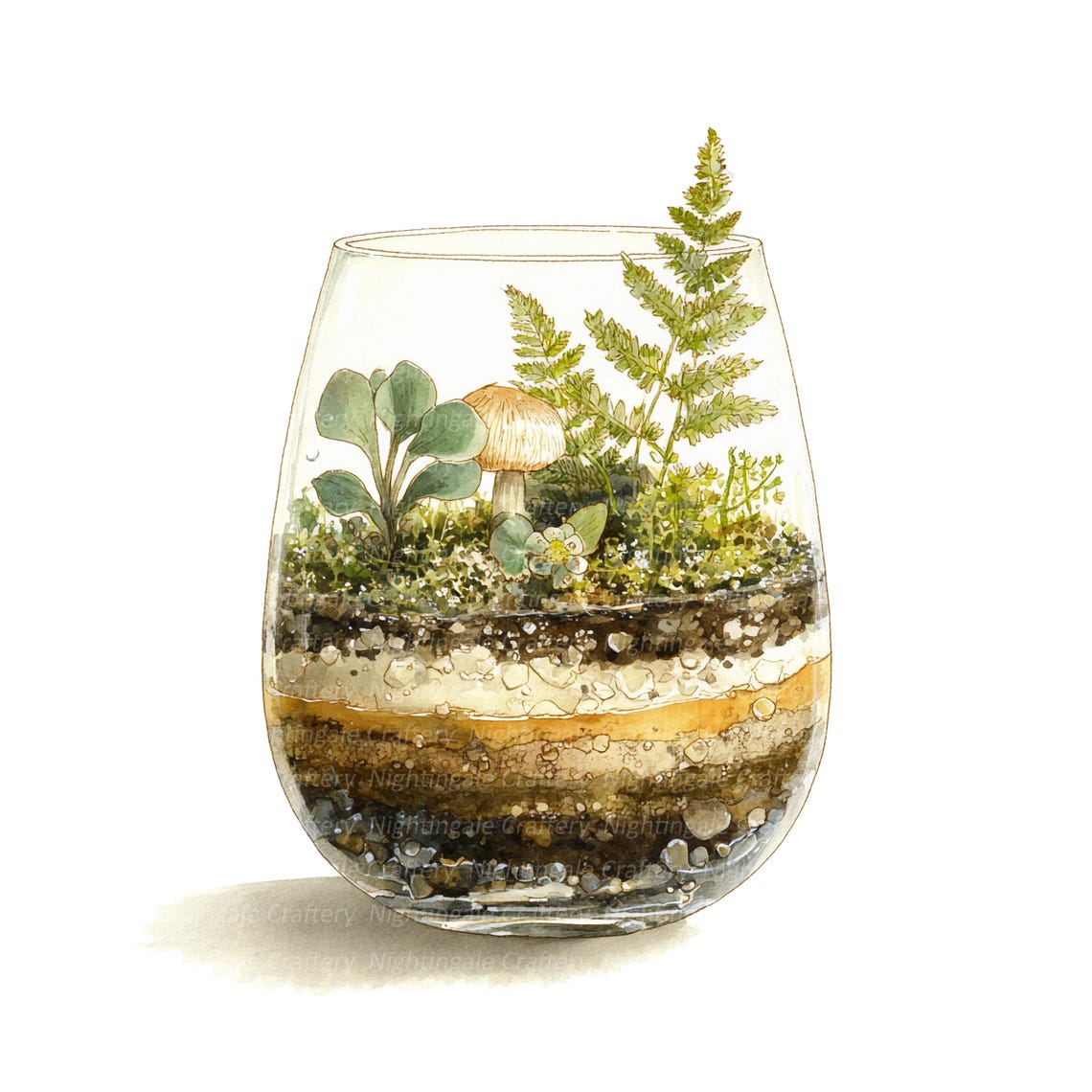 12 Glass Terrarium Jar Clipart, Botanical Terrarium, Printable ...