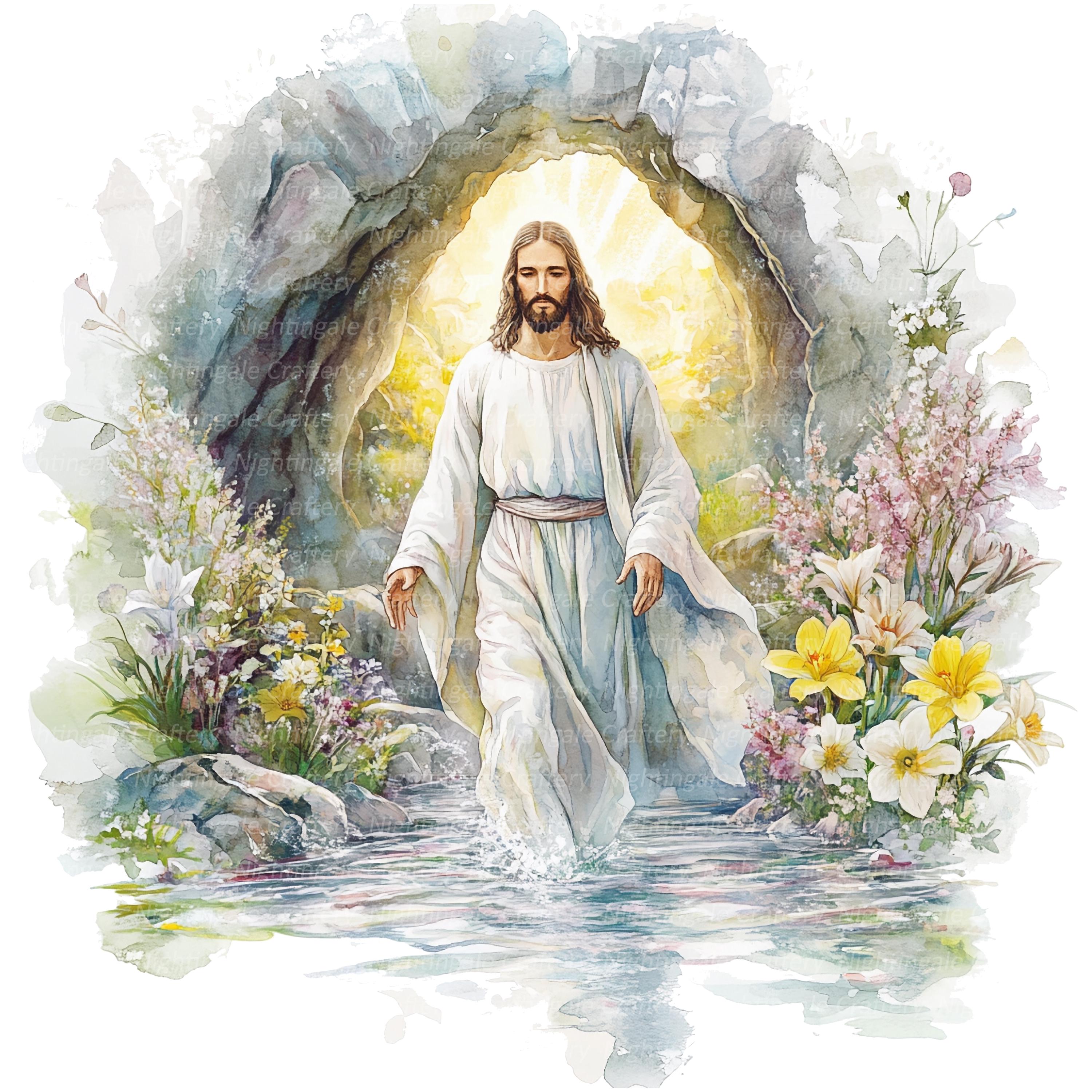 Jesus Christ Clipart, Easter Resurrection, Printable Watercolor Clipart ...