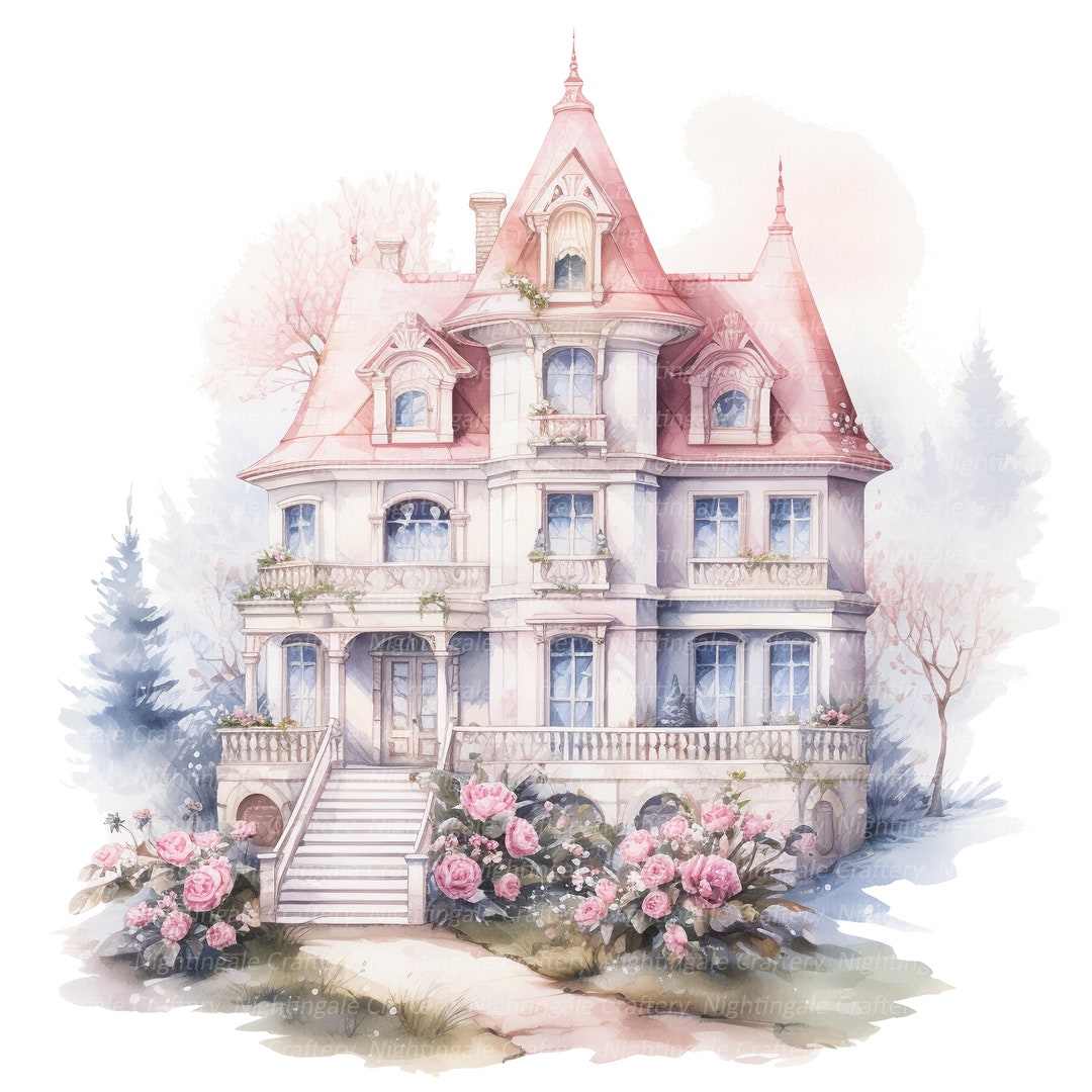 14 Princess House Clipart, Princess Home, Printable Watercolor Clipart ...