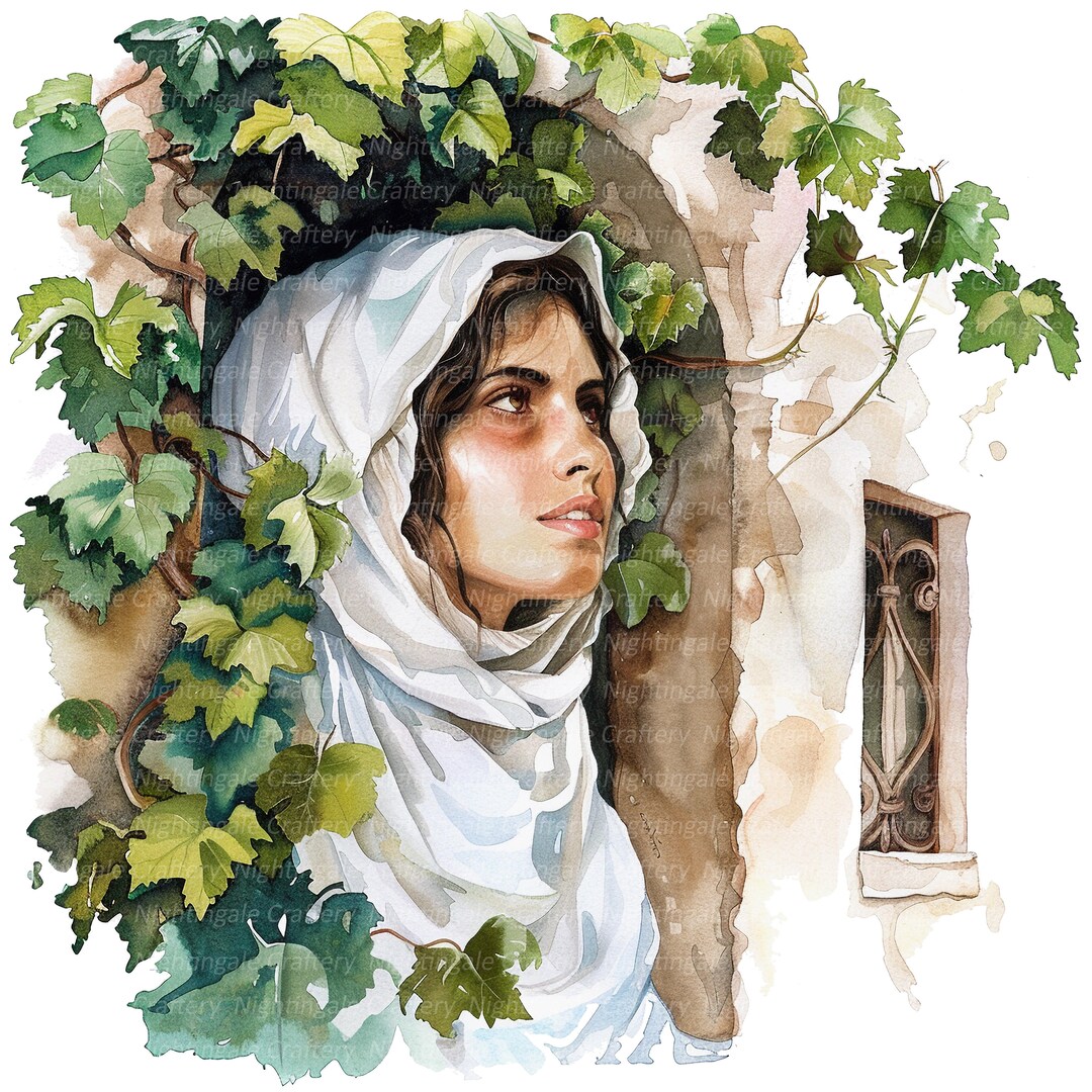 16 Biblical Woman Clipart, Prayers Print, Printable Watercolor Clipart ...