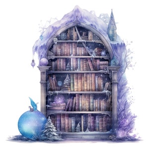 9 Magic Fairy Library Clipart, Fairy Books, Printable Watercolor ...