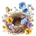 13 Floral Bird Nest Clipart, Decorative Nest, Printable Watercolor ...