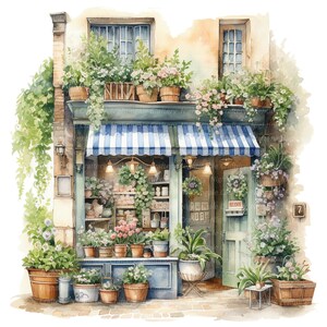 14 Floral Shop Clipart, Flower Shop, Printable Watercolor Clipart, High ...