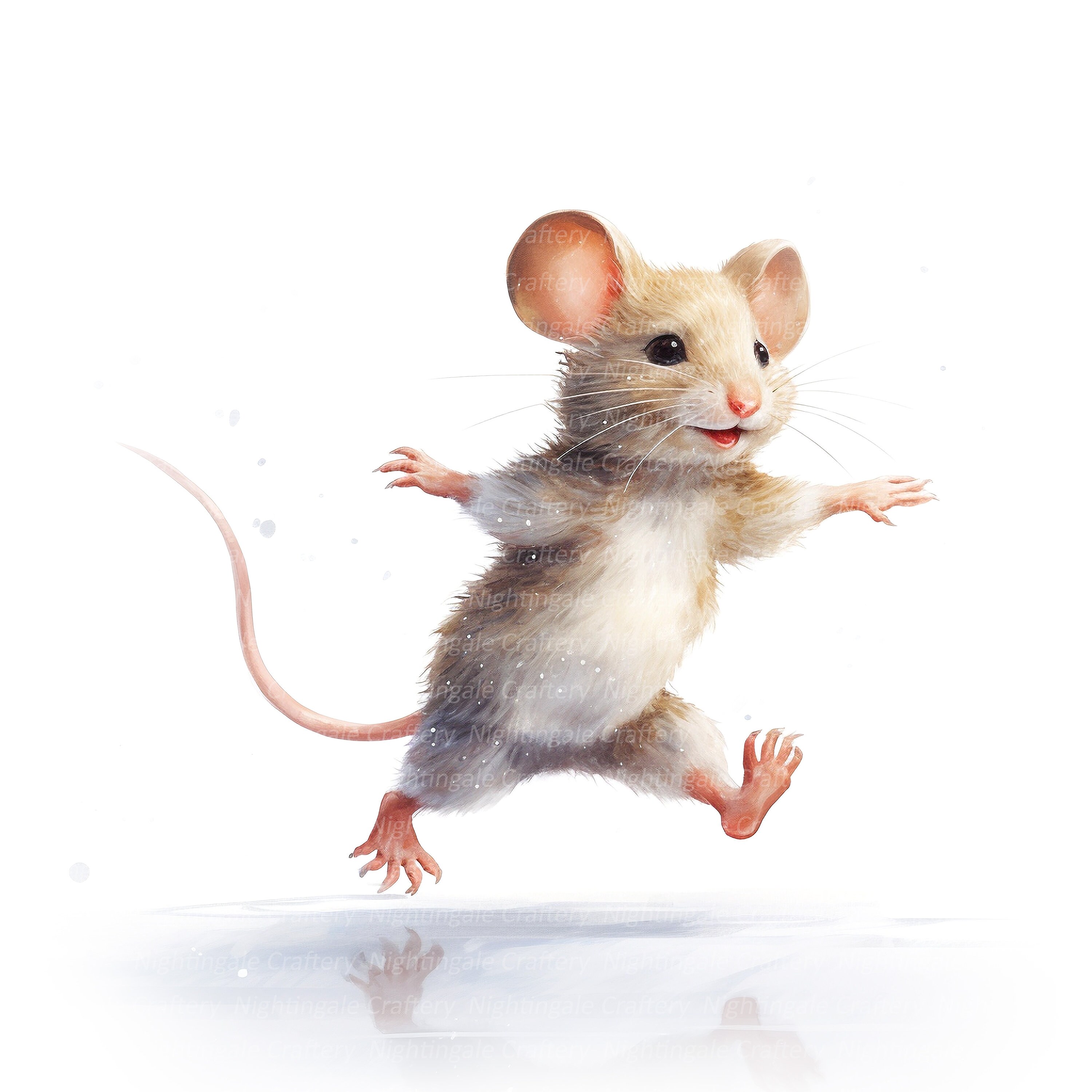 10 Mouse Skating Clipart Printable Watercolor Clipart 10 - Etsy UK