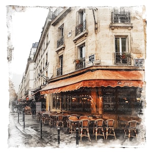 10 Paris Cafe Clipart, Vintage Paris Clipart, Printable Watercolor ...