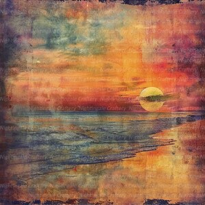 18 Magical Sunset Background Papers, 12 X 12 Digital Paper Pack, Junk ...