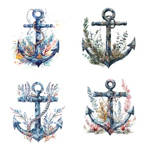 16 Anchor Clipart, Underwater Clipart, Nautical Decor, Digital Clipart ...