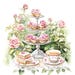 13 Rose Garden Tea Party, Tea Party Clipart, Printable Watercolor ...