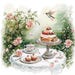 13 Rose Garden Tea Party, Tea Party Clipart, Printable Watercolor ...