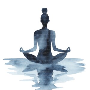 11 Meditation Clipart, Yoga Clipart, Meditating, Printable Watercolor ...