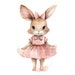 Cute Bunny in Pink Dress Clipart, Printable Watercolor Clipart, 12 High ...