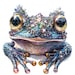 12 Jeweled Frog Clipart, Toad Clipart, Printable Watercolor Clipart ...