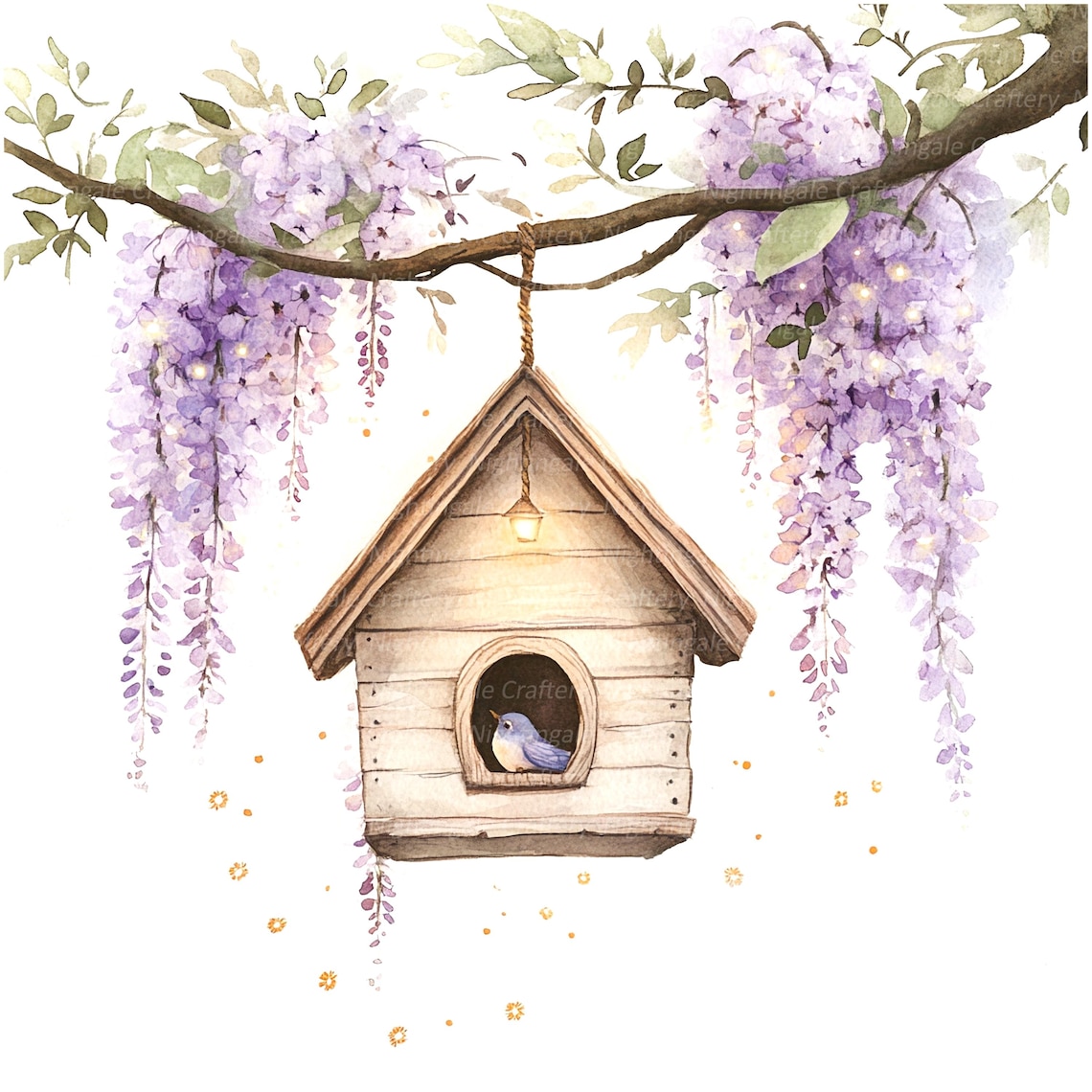 11 Spring Birdhouse Clipart, Floral Bird House, Printable Watercolor ...