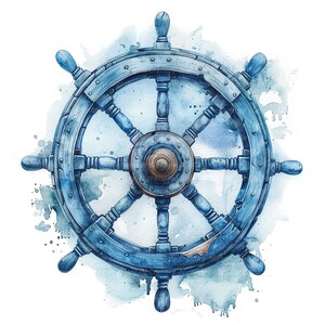 10 Nautical Wheel Clipart, Ship Wheel Clipart, Helm, Digital Clipart ...