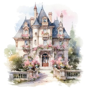 14 Princess House Clipart, Princess Home, Printable Watercolor Clipart ...