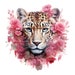 10 Floral Leopard Clipart, Printable Watercolor Clipart, 12 High ...