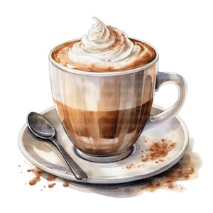 12 Coffee Cup, Tea Cup Clipart, Printable Watercolor Clipart, High ...