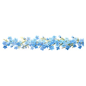 Floral Border, Forget Me Not Border, Digital Clipart, Watercolor ...