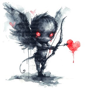 11 Gothic Cupid Clipart, Valentine Cupid Clipart, Digital Clipart ...