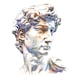 10 David Statue Clipart, David Sculpture Clipart, Printable Watercolor ...