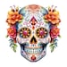 12 Sugar Skull Clipart, Floral Skull, Mexican, Printable Watercolor ...
