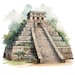 12 Aztec Temple Clipart, Aztec Pyramid, Printable Watercolor Clipart ...