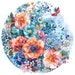 12 Floral Decor Circle Set 3, Florals, Digital Clipart, Watercolor ...