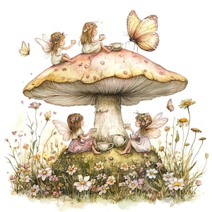 9 Floral Fairies Clipart, Fairy Celebration Clipart, Printable ...