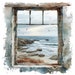 12 Window Ocean View Clipart, Window to Sea Clipart, Printable ...