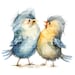 12 Whimsical Birds Clipart, Two Birds, Digital Clipart, Watercolor ...