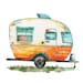 9 Cartoon Trailer Clipart, Camping Trailer, Printable Watercolor ...