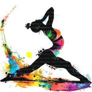 9 Yoga Fitness, Yoga Clipart, Meditation, Printable Watercolor Clipart ...