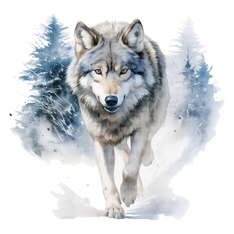 Wolf Watercolor - Etsy