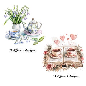 343 Tea Party Clipart BUNDLE, Printable Tea Cups, Tea Set, Printable ...