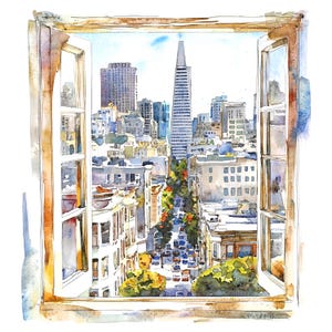 14 Window City View Clipart, Window With City Landscape, Printable ...