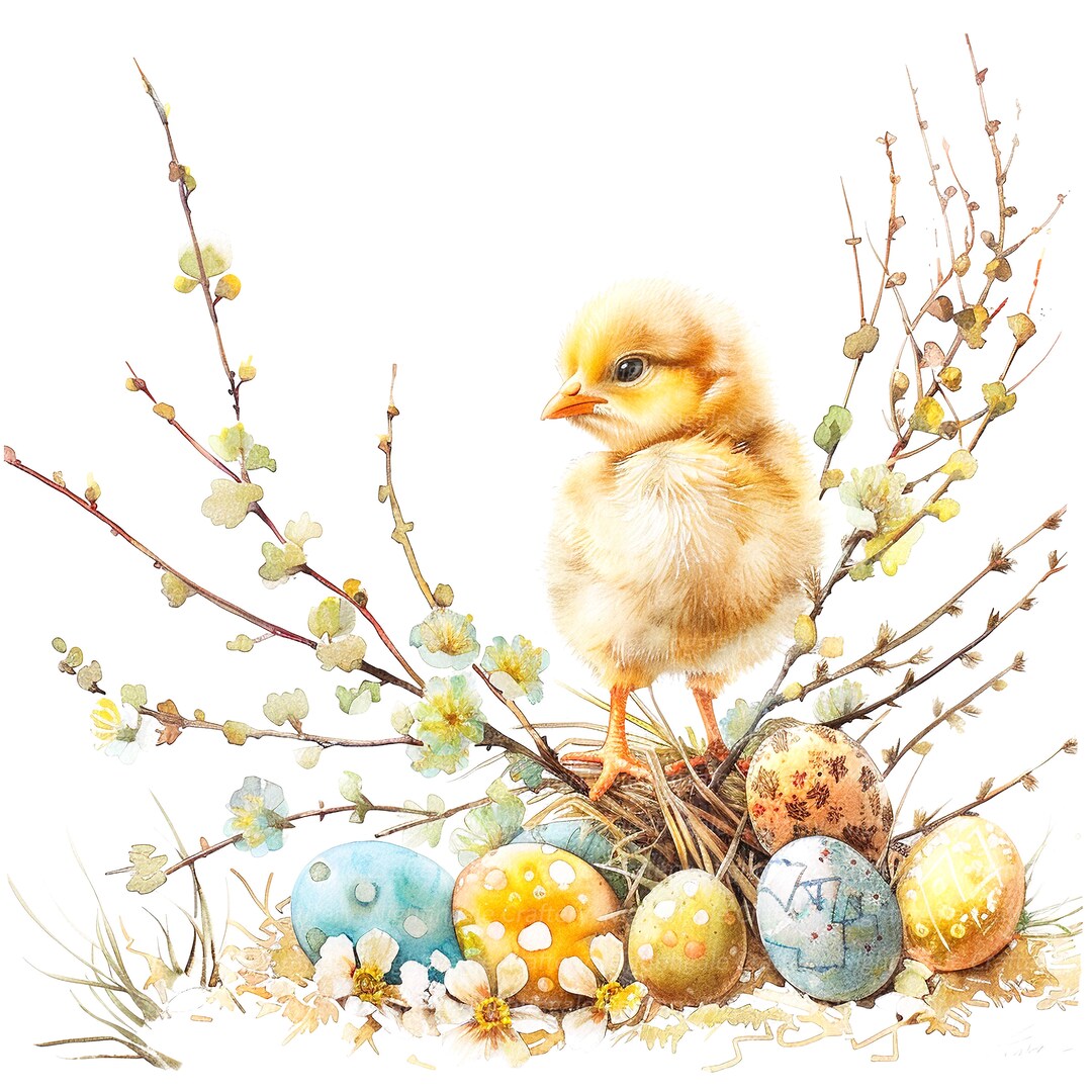 7 Easter Chick Clipart, Easter Clipart, Easter Card, Printable ...