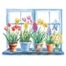 13 Spring Flowers Windows Clipart, Flowerpots, Printable Watercolor ...