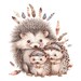 9 Hedgehog Family Cartoon Clipart, Boho Hedgehog, Printable Watercolor ...
