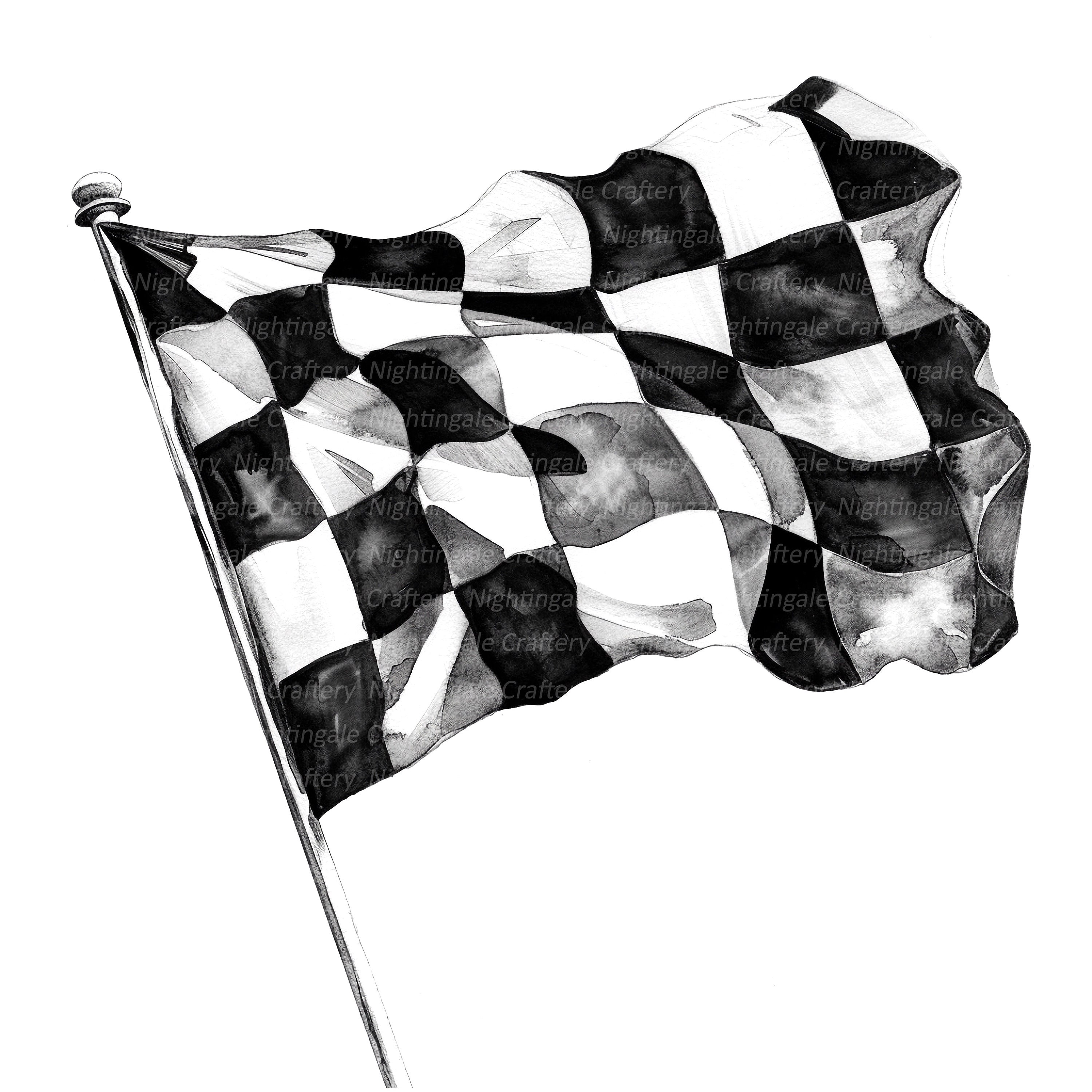 Waving Checkered Flag Clipart